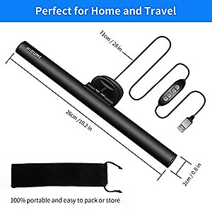 HIOUME Laptop Monitor Light Bar, USB e-Reading LED Task Lamp, 3 Adjustable Color Temperature, 10 Dimming Brightness Levels, No Screen Glare, Space Saving, Eye Health Care, Portable for Travel