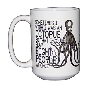 15oz Octopus Slap Funny Coffee Mug - Inappropriate Humor (Octopus Slap)