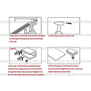 XVL 14-Inch Bathroom Glass Shelf, Chrome GS3004B