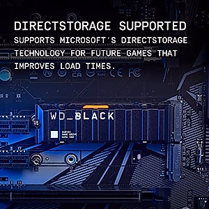 WD_BLACK 1TB SN850X NVMe Internal Gaming SSD Solid State Drive with Heatsink - Works with Playstation 5, Gen4 PCIe, M.2 2280, Up to 7,300 MB/s - WDS100T2XHE