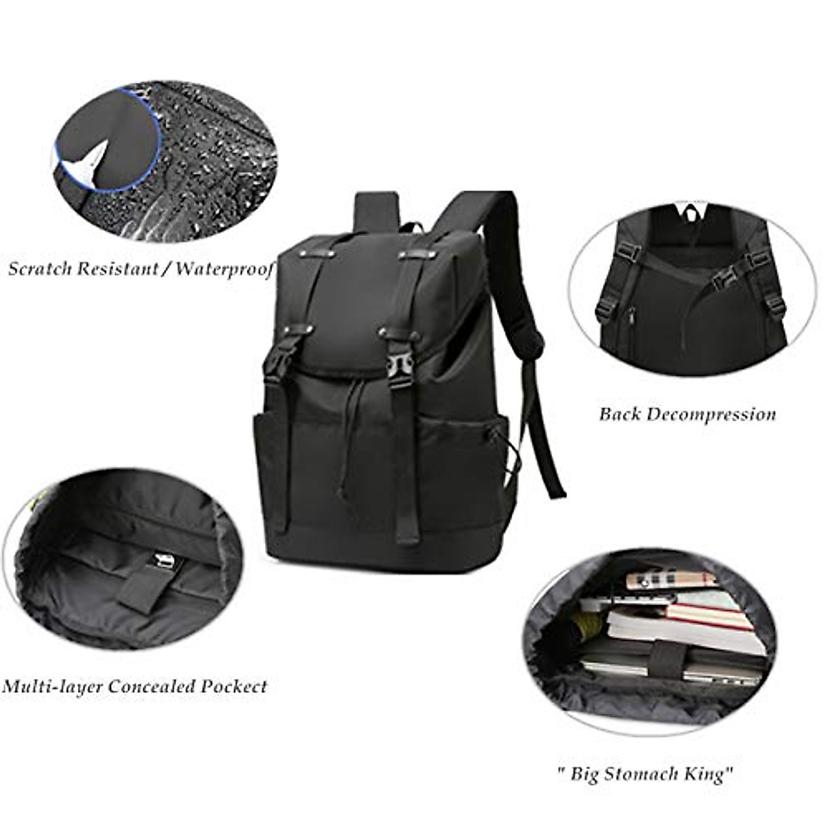 ARSONWIN Travel Laptop Backpack 15.6 inch Waterproof Anti-theft Backpack Carry On College Backpack for Men Women (Grey) one-size