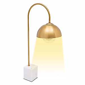 Food Heat Lamp,250W Countertop Food Heating Lamp w/Explosion-Proof Infrared Bulb,3200K 122°F Freestanding Compact Food Warmer Light,Stainless Steel+Marble Base Commercial Heat Lamp for Food, Bronze