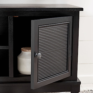 SAFAVIEH Home Collection Ryder Black 2-Door 1-Shelf Entertainment Stand up to 55" Flatscreen TV Media Unit