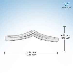 JEWELEXCESS Sterling Silver Wishbone Friendship Ring for Women | Dainty Sterling Silver Promise Ring For Women | Silver Friendship Ring For Women