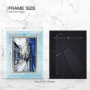 XUANLUO 4x6 Picture Frames Set of 4 Rustic Retro Photo Frame with Tempered Glass Wall Mount and Tabletop Display Family Friends Wedding Gift
