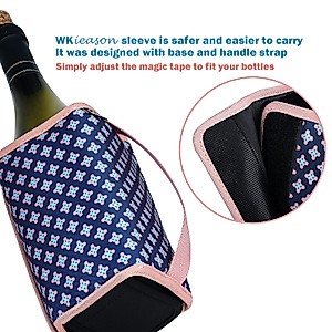 WK IEASON Standard Wine Cooler Sleeves Portable Champagne Insulator Sleeve Can Cooler Beer Cooler Cover- Keeps Wine & Champagne Chilled for Hours (Black)