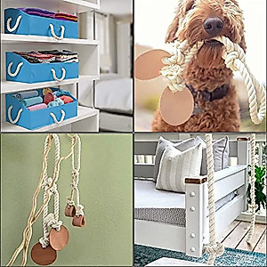 1OO% Cotton Rope (1 inch x 48 feet) Natural Thick Twisted Rope for Crafts, Sports Tug of War, Hammock, Home Decorating Wedding Rope