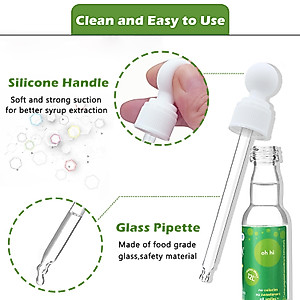 Oxyooh Glass Dropper Pipettes Compatible with Bubbly Drops SodaStream Dropper Bubly Drops SodaStream Flavors for Soda Stream Accessories (4 Pack)