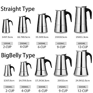 DITOSH 12 Cup 600ML 20oz Stovetop Espresso Maker Stainless Steel Moka Pot Espresso Maker Percolator Italian Coffee Maker Capable Moka Coffee Machine Cafe Percolator Maker for Home Camping