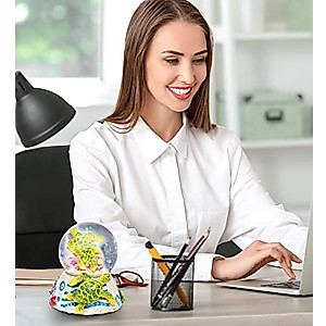 COTA Global Sea Turtle Stone Snow Globe - Sparkly Water Globe Figurine with Sparkling Glitter, Collectible Novelty Ornament for Home Decor, for Birthdays, Christmas, and Valentine's Day