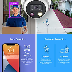 Amcrest UltraHD 4K (8MP) AI Outdoor Security Turret POE IP Camera, 4K @20fps, Face Detection, Vehicle & Human Detection, Spotlight, Built-in Siren Alarm, Built in Microphone, IP8M-TD2685EW-AI