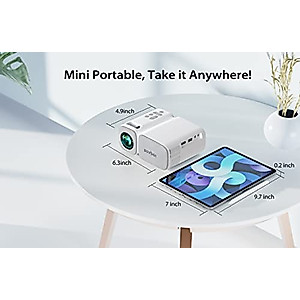 Sovboi Projector, WiFi Mini Portable Projector 9000L,Short Focal Lens Outdoor Movie Projector, HD Native 720P 250" Small Video Projector, Home Theater Phone Projector for PC/TV Stick/Gaming
