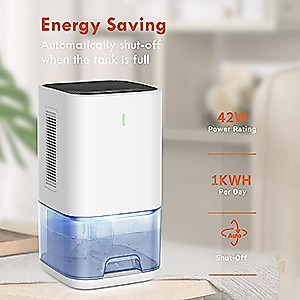 LEEL Dehumidifier, Upgraded 1200ml (42oz) Portable Ultra Quiet Dehumidifier, 6H/12H Timer Off Small Dehumidifier for 2300 Cubic Feet (270 sq ft) Home Basement Bedroom Bathroom Closet RV Camper