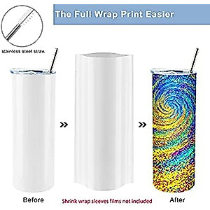ZONEGRACE 4 pack Sublimation Tumblers 20 oz Skinny,Double wall stainless Steel slim Insulated Tumbler With Lid, sublimation tumbler cups blank white with silicone bottom