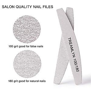 10 Pcs Rough Nail File 100/180 Grit, Heavy Duty Nail Files for Acrylic/Natural Nails, Emery Boards for Nails, Strong Finger Nail Filler, Coarse Nail File for Home and Salon Use