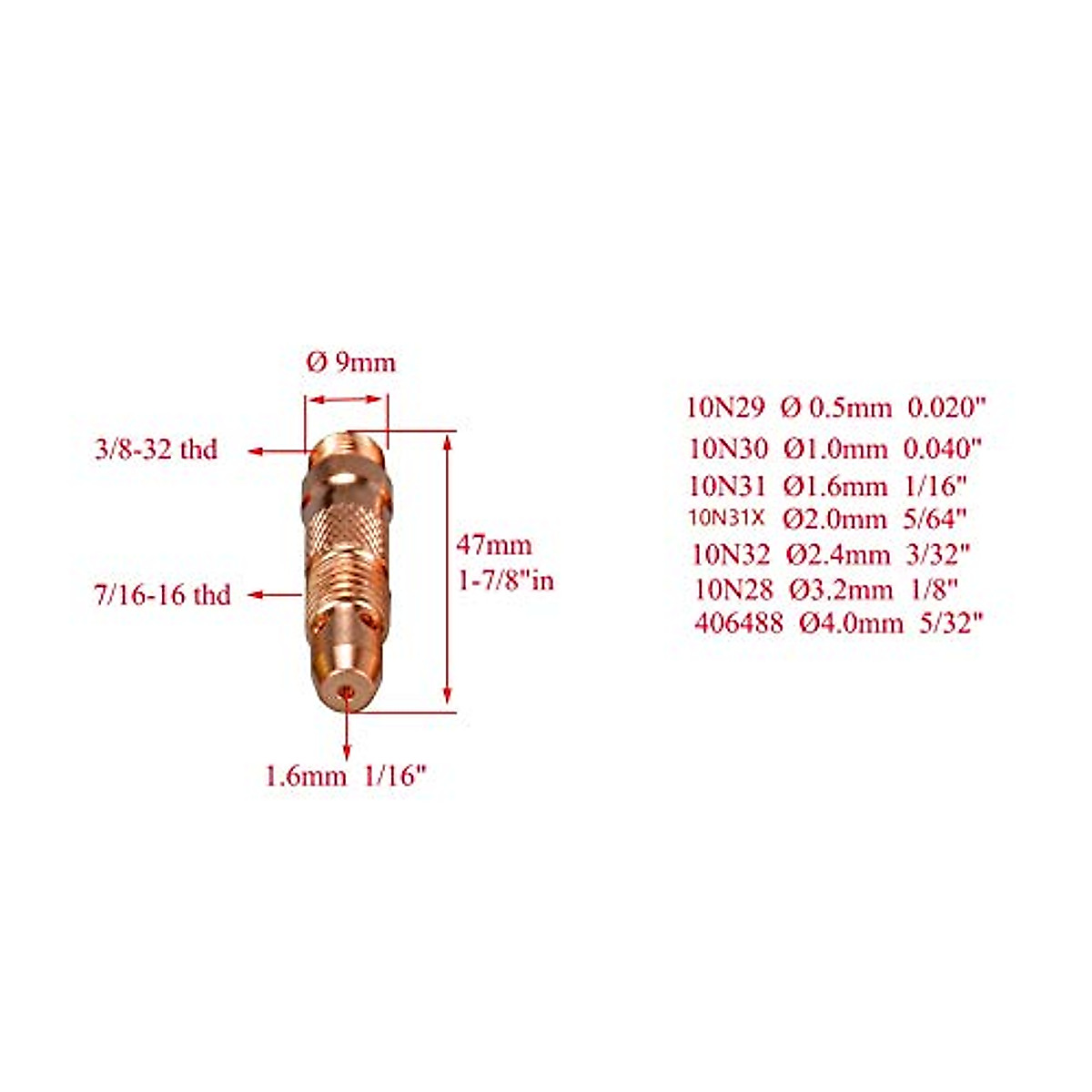 RIVERWELD 33pcs TIG Collet Body 10N28 10N30 10N31 10N32 406488 Collets Alumina nozzles 10N46 10N47 10N48 10N49 10N49 10N50 Back caps Assorted Size Fit QQ300 PTA DB SR WP 17 18 26 TIG Welding Torch