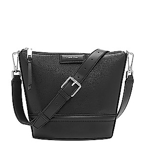 Calvin Klein Ash North/South Crossbody, Black/Silver, One Size