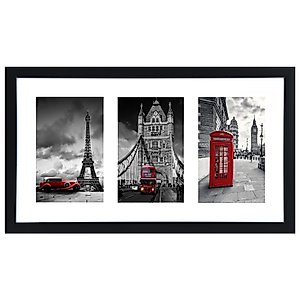 Fixwal 8x14 Collage Picture Frame with Three Openings for Displaying 4x6 Pictures, 4x6 Picture Frame Collage, Gallery Wall Frame, Multi Picture Frames for Wall Decor
