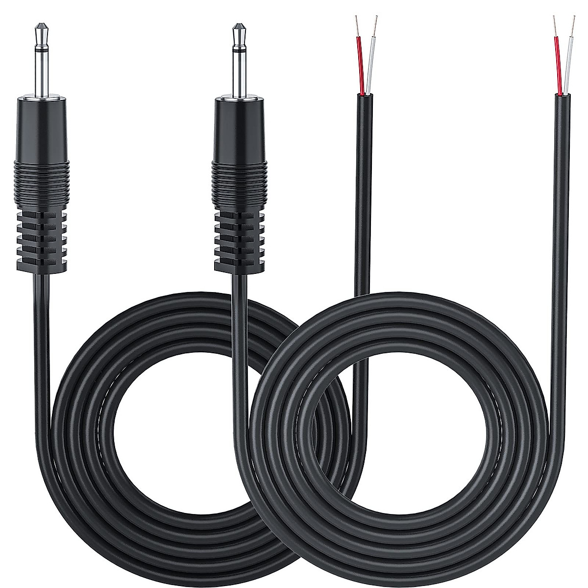 Ancable 2-Pack 3.5mm 1/8" Monaural Mini Mono Plug to Bare Wire 6-Feet - 12V DC Trigger ON/Off Cable