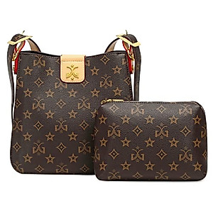 MESSGAIL Bucket Bags for Women Designer Shoulder Bags Top Handle Satchel Purses Set 2pcs