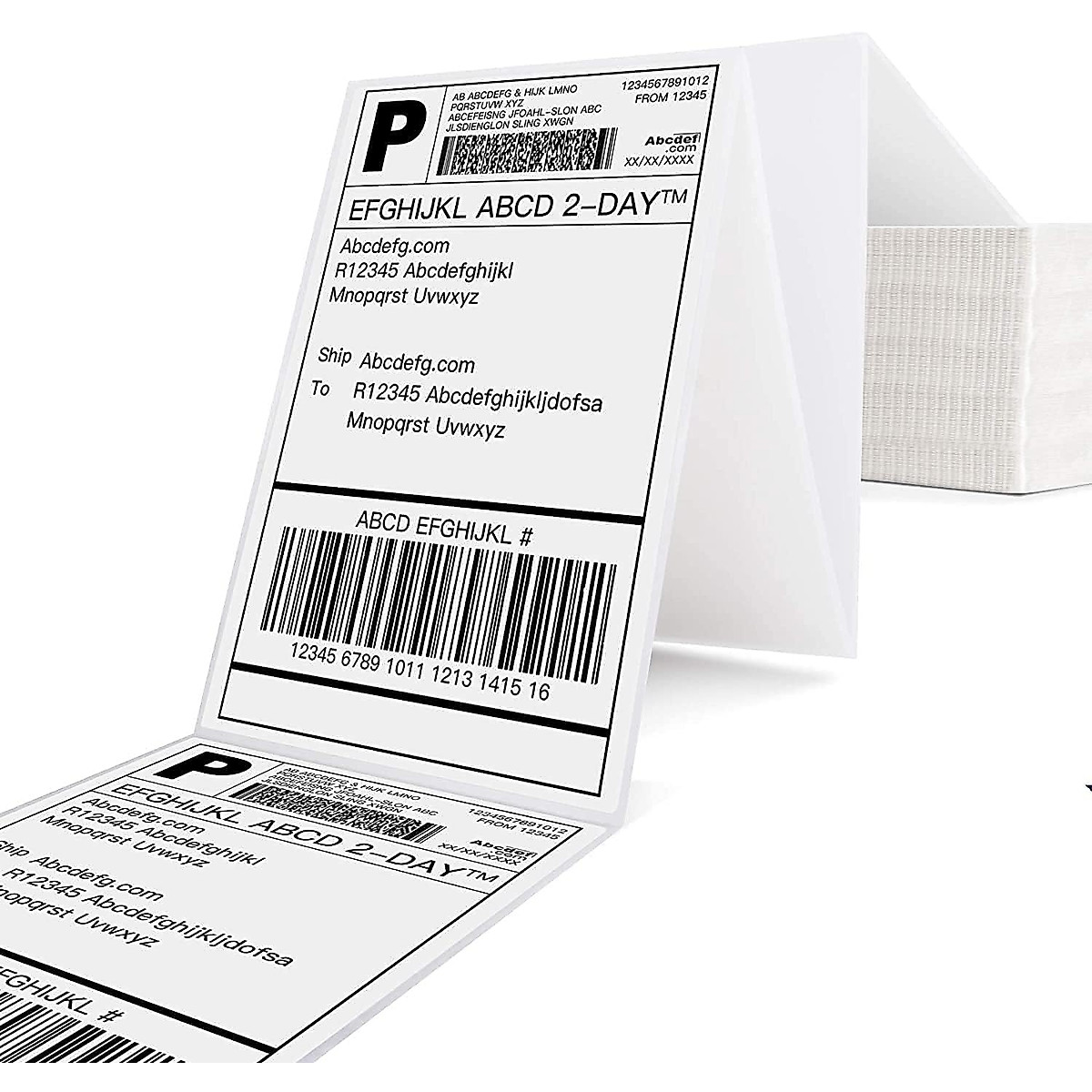 Coopaty Direct Thermal Labels, 4"x6" Thermal Shipping Labels, 1000 Labels Fanfold Thermal Label Printer Paper Compatible with Zebra and Rollo (500 Labels/Stack, 2 Stacks)