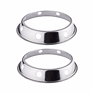 Lake Tian Stainless Steel Wok Ring/Small Metallic Round Bottom Plated Steel Construction Wok Rack Universal Size for Gas Stove Fry Pans (2)