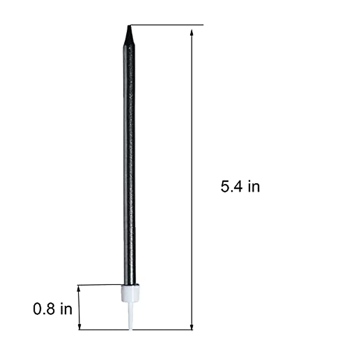 24 PCS Black Birthday Candles, Tall Glitter Cuppcake Candles Long Thin Cake Candles in Holders for Birthday Wedding Party Decorations