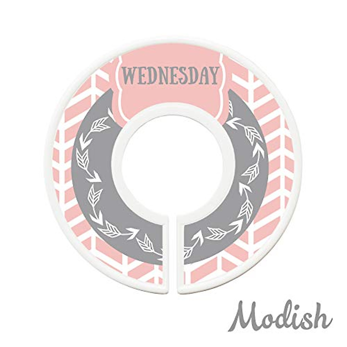 Modish Labels, Weekly Clothes Organizer, Days of the Week Closet Organizer System, Daily Closet Organizer, Closet Dividers, School Clothes Dividers (Pink Arrows)