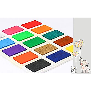 PMLAND Craft Ink Pad for DIY Stamps on Paper Wood Fabric - Pack of 15 Vibrant Colors