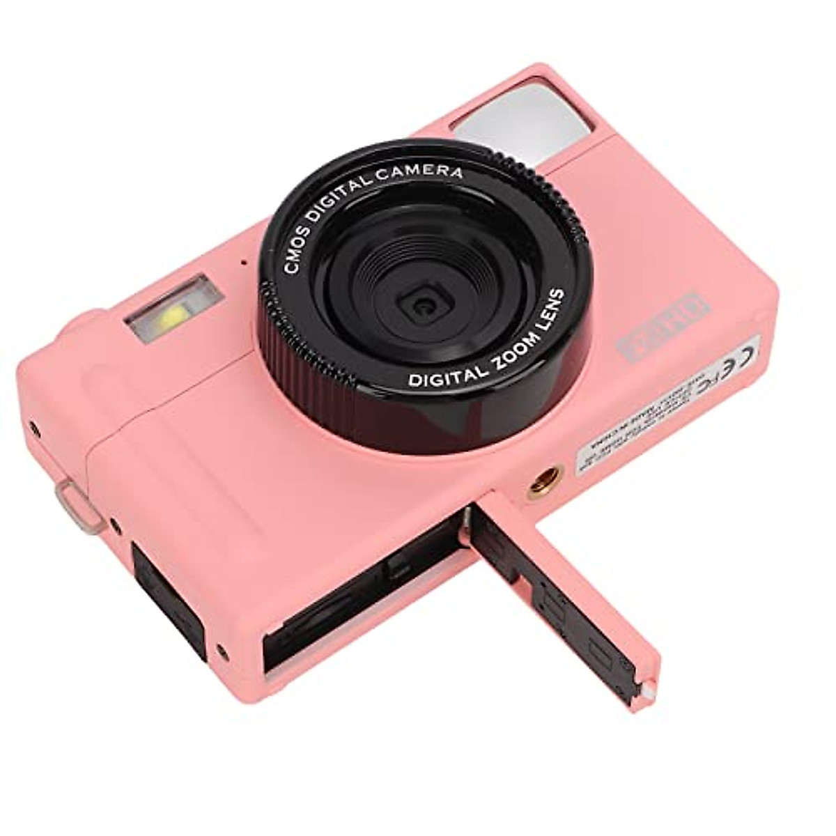 PUSOKEI Micro Single Camera, 1080P FHD Micro Single Camera with 3.0 Inch LCD Display, Portable Mirrorless Camera 16X Digital Zoom 24MP Built in Microphone(Pink)