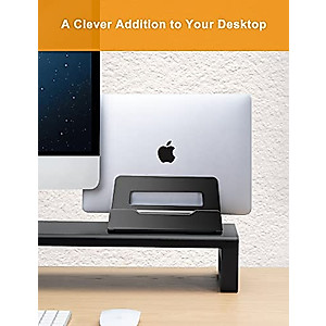 STARSIKI Vertical Laptop Stand, 3-in-1 Gravity Auto Locking Laptop Holder, MacBook Stand for Desk Closed Upright, Space Saving Desktop Organizer for MacBook/Surface/Chromebook/Dell/HP/iPad/Tablets
