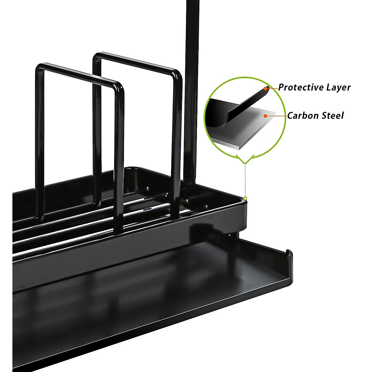 Kitchen Sink Organization, Dish Cloth Holder, Kitchen Sink Caddy, Dish Rag Holder (Black)