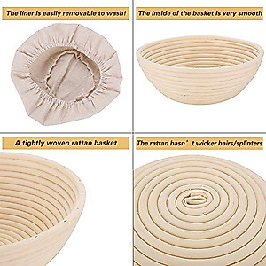 10Inch Round Proofing Baskets | Handmade Banneton Proofing Baskets | Durability Smooth Proofing Baskets | Round Zero Splintering Proofing Baskets | Sourdough Proofing Bowl for Homemade Dough Bread