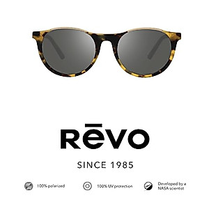 Revo Sunglasses x Kendall Toole: Polarized Lens with Eco-Friendly Pantoscopic Frame, Bolt, Tortoise Frame with Graphite Lens