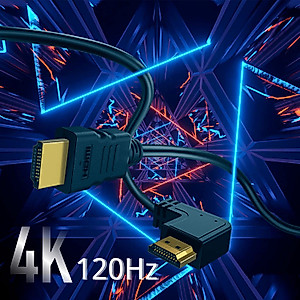 TNP HDMI Cable Left Angle 90 Degree (15FT) - High Speed HDMI 2.0 Cord, Supports UHD 4K 60hz 2K 2160p Full HD 1080p Quad HD 1440p 3D ARC/eARC Ethernet for Xbox One X/S PS4 Pro/Slim & Apple TV 4K