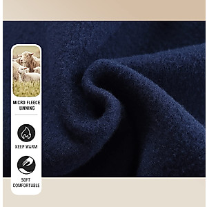 Niceif Men's Midweight Fleece Pullover Hoodies Casual Color Block Hooded Sweatshirt with Pockets, Red Navy M