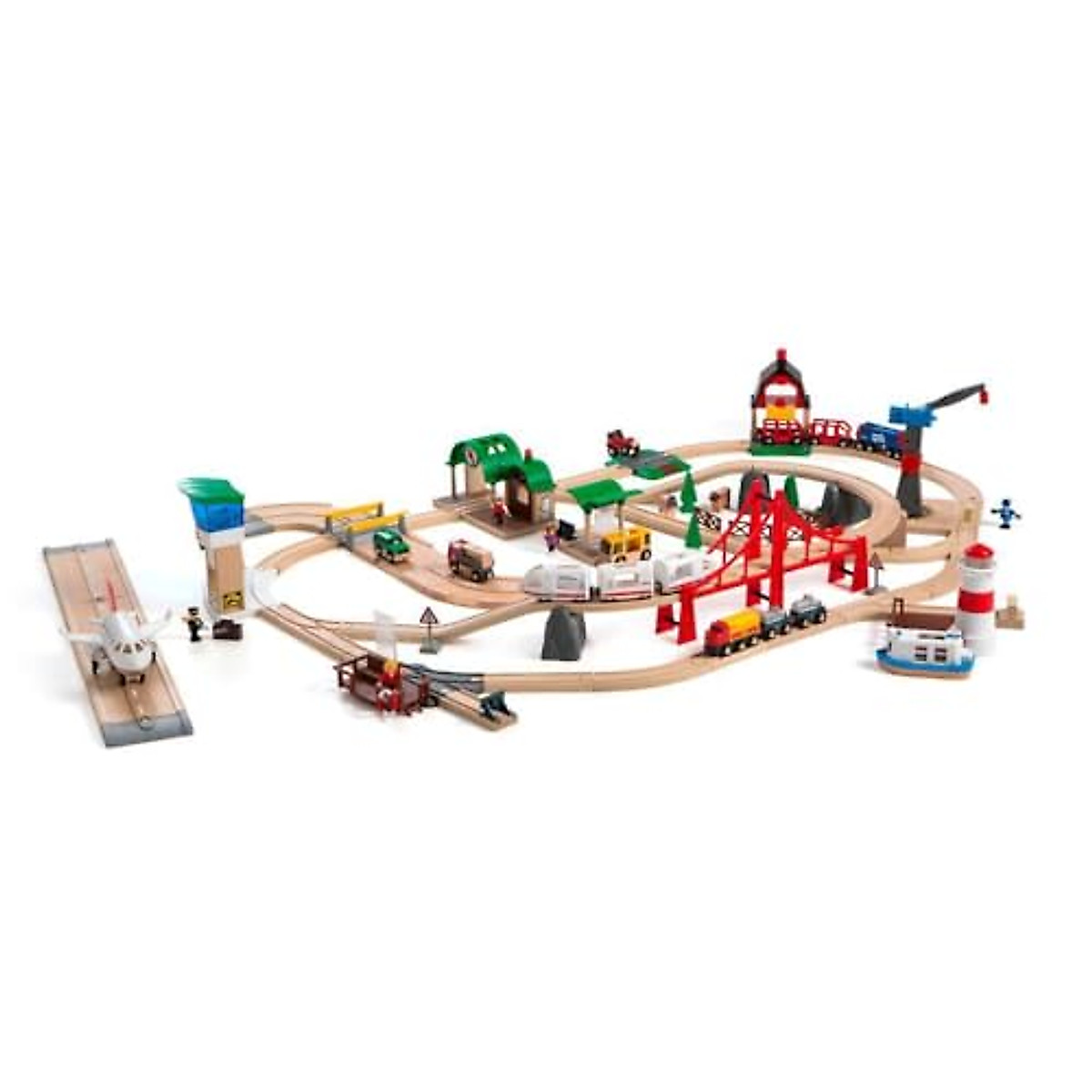 BRIO World 33766 Deluxe Railway Set - Ultimate Wooden Train Adventure for Kids Aged 3 and Up | Interactive and Educational | Compatible with All Brio Railway Toys | Certified Sustainable Toy