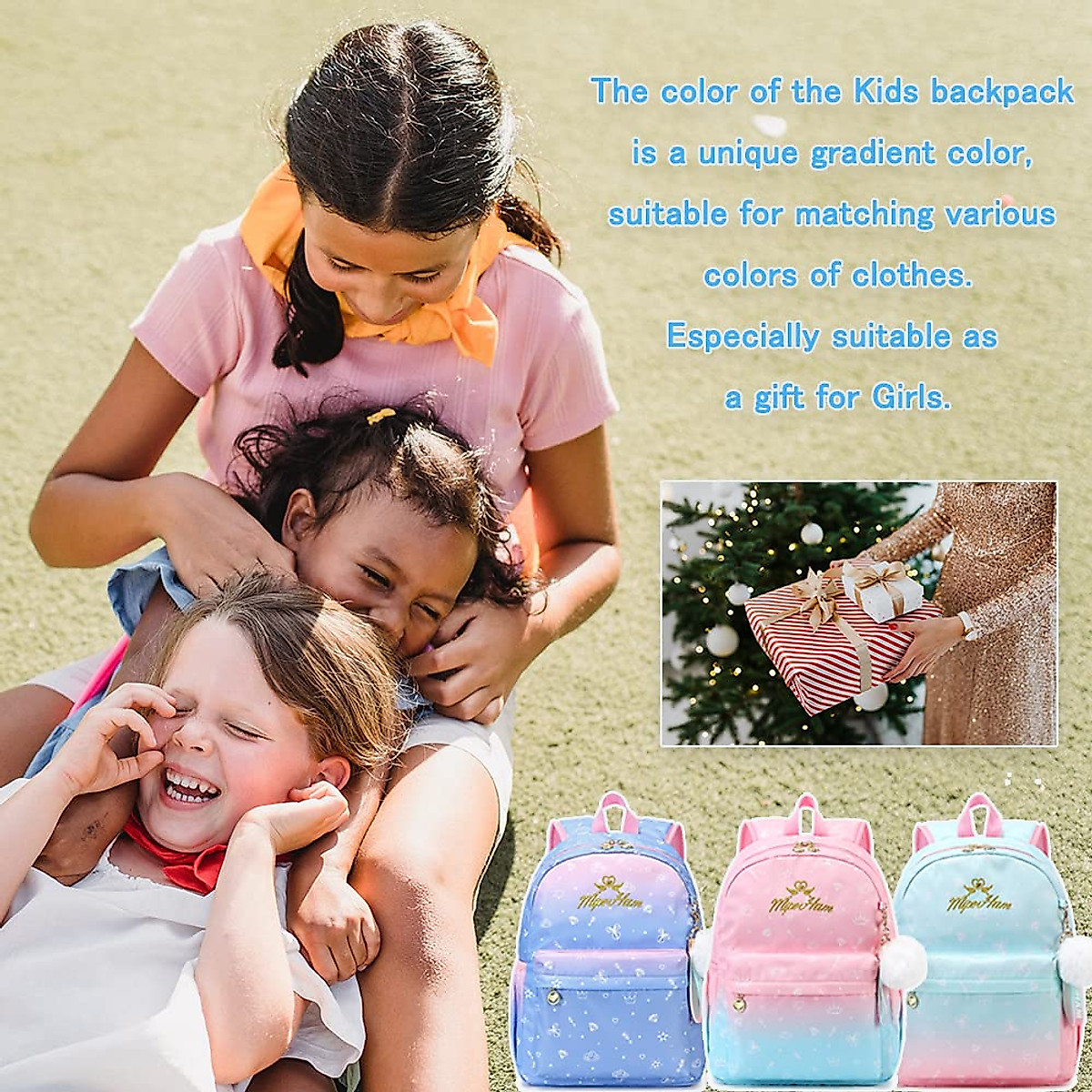 Kids Toddler Backpack for Little Girls, Cute Lightweight Preschool Backpack for School Bag Water Resistant Bookbag christmas gifts for girls
