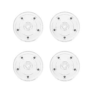 Geesatis 4 Pcs Acrylic Tiny Lazy Susan 4 inch / 100mm Rotating Turntable Organizer Bearings Round Swivel Plate, Smooth Swivel Plate for Kitchen Base Turn Dining Table, Clear