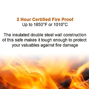 Honeywell Safes & Door Locks - 2609 Steel Submersible Waterproof 2 Hour Fire Safe; Digital Lock; Motion Alarm, 2.39 Cubic Feet Capacity, 27.8 Inches High x 18.1 Inches Wide x 21.6 Inches Deep, Black