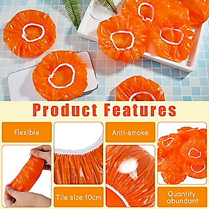 Smoke Detector Fire Alarm Dust Cover Paint Cover Thicken Elastic Smoke Detector Cover Stretch Plastic Fire Alarm Cover During Cooking or Baking, Orange (24)
