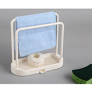 Kitchen Dish Sponge Holder for Kitchen Sink Organizer Organization, Kitchen Sink Sponge Caddy Accessories Holder, Kitchen Sink Sponge Soap Tray for Dish Cloth, Rag, Brush, Scrubber