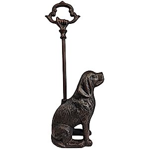 LuLu Decor, Cast Iron Decorative Dog Door Stopper with Rod, 5lbs 1oz