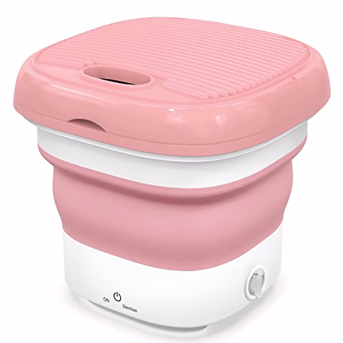 Portable Washing Machine，Ultrasonic Ozone sterilization，Foldable Mini Small Washer for Underwear or Small Items Washing Baby Clothes，Suitable for Apartment Dorm,Travelling，Best Gift Choice Pink