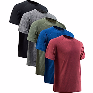 MCPORO Workout Shirts for Men Short Sleeve Quick Dry Athletic Gym Active T Shirt Moisture Wicking