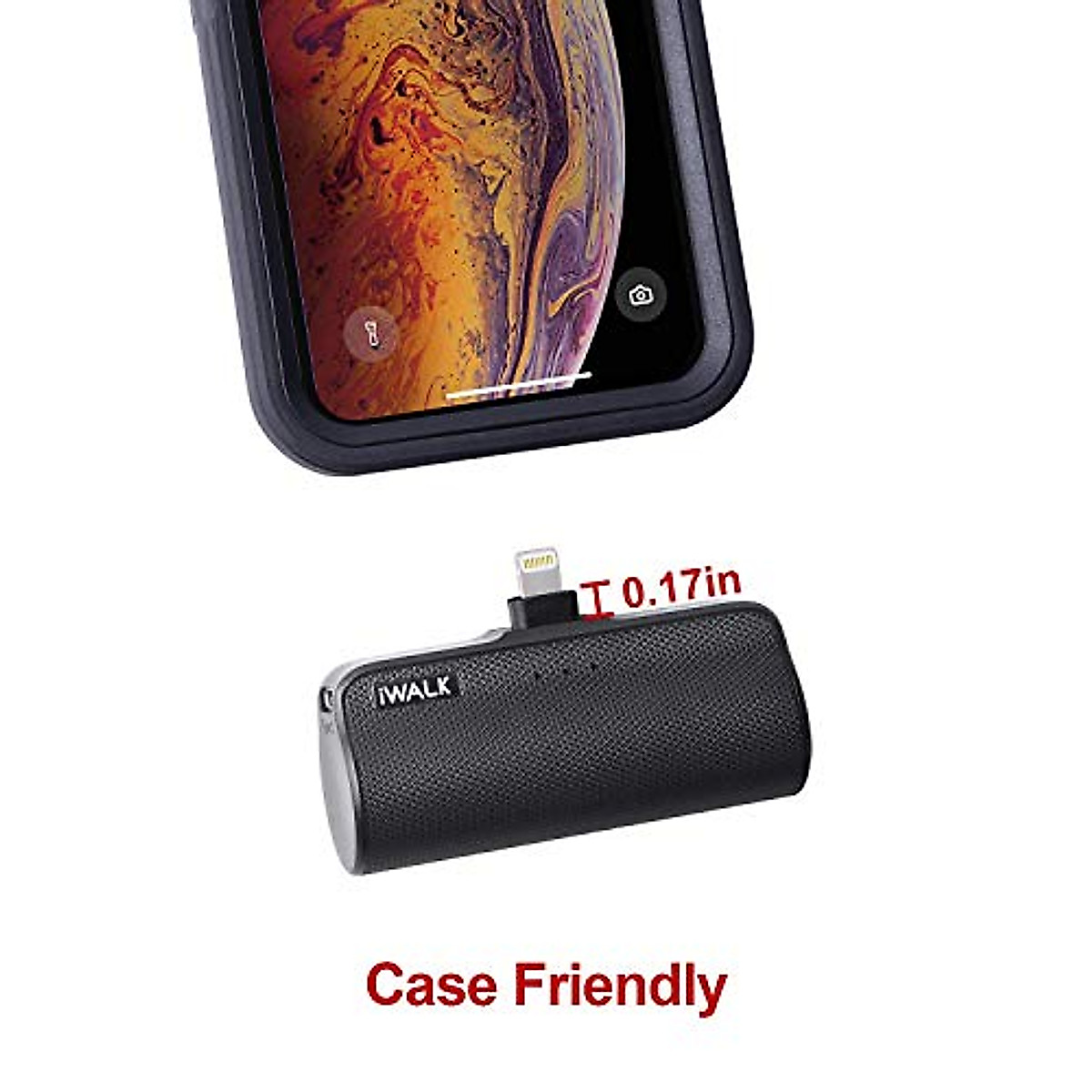 iWALK Mini Portable Charger for iPhone with Built in Cable, 3350mAh Ultra-Compact Power Bank Small Battery Pack Charger Compatible with iPhone 14/13/13 Pro/12/12 Pro/11/XR/XS/X/8/7/6,Black