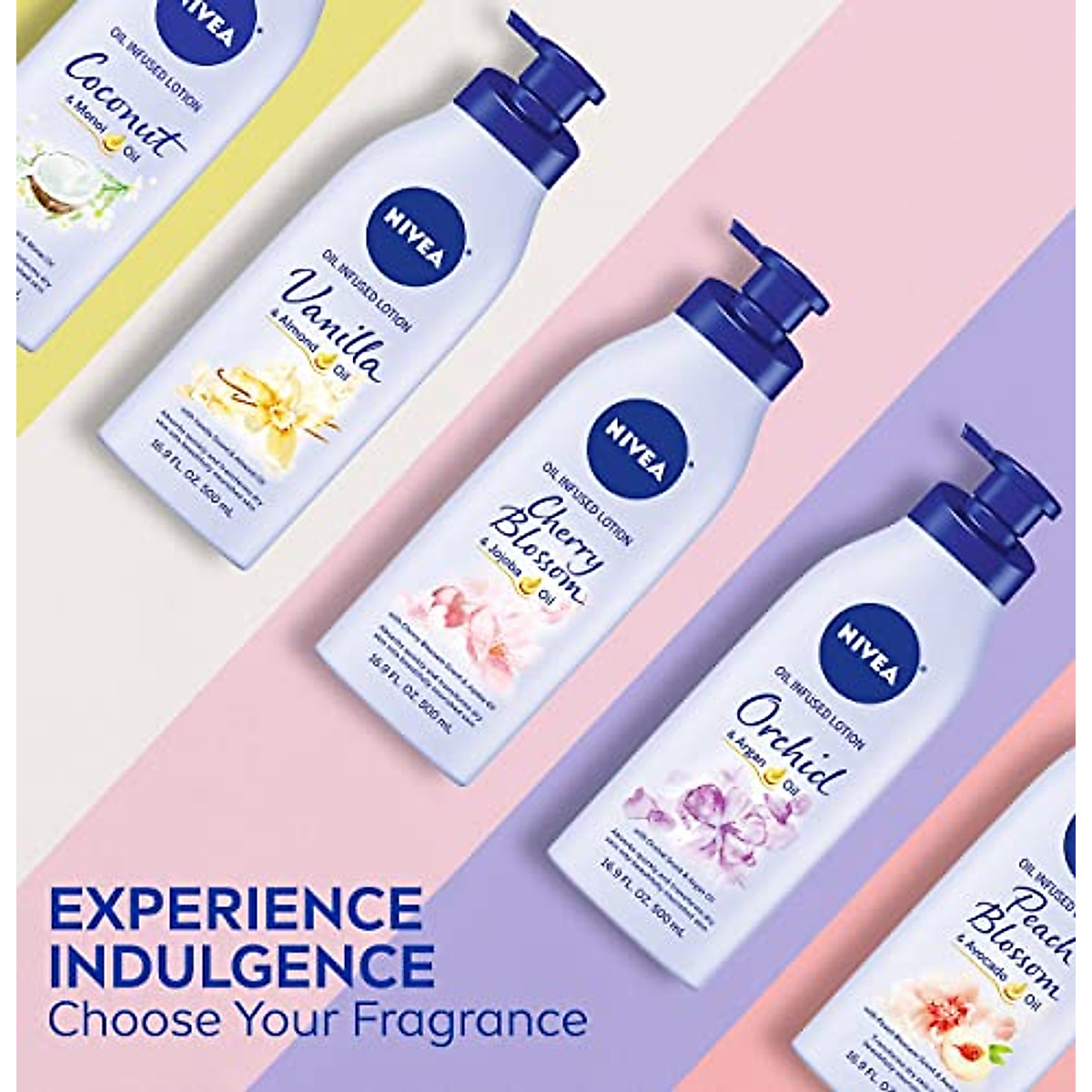 NIVEA Vanilla and Almond Oil Infused Body Lotion, 50.7 Fl Oz, Pack of 3