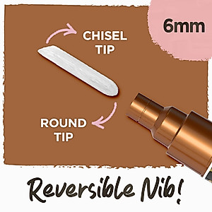 Metallic Chalk Markers (10 Pack) Liquid Chalk Pens - For Blackboards, Chalkboard, Bistro Menu, Window - Wet Wipe Erasable - 6mm Reversible Bullet & Chisel Tip