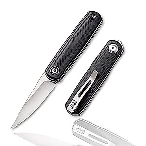 CIVIVI Lumi Small Pocket Knife with 2.56" 14C28N Blade, Lightweight Justin Lundquist designed Folding Knife for EDC C20024-3 (Black)