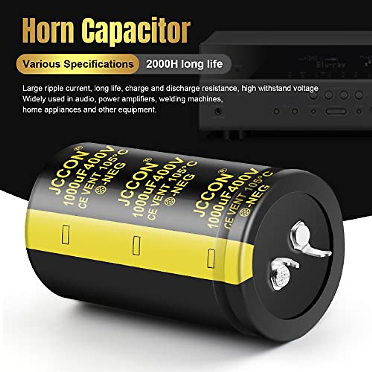 15000uF BEEYUIHF Snap in Electrolytic Capacitor 50V 15000uF, for Audio Amplifier, 15000uF Capacitor, Audio Capacitor, Radial Large Can Type Electrolytic Capacitor, 30 x 50mm 105℃.(Pack of 2)